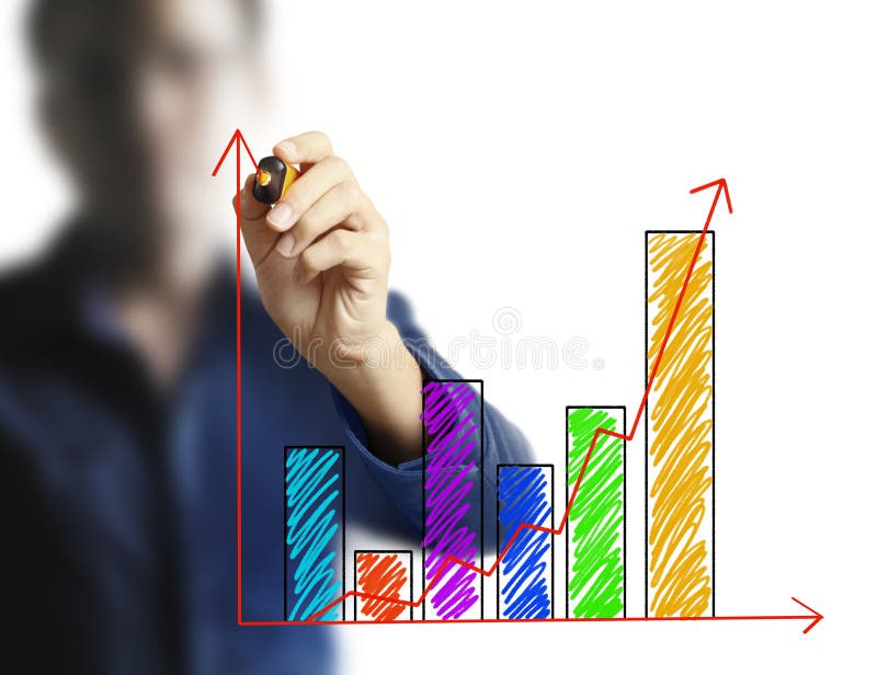 Man Drawing a Graph Business Stock Image - Image of future, aspirations ...