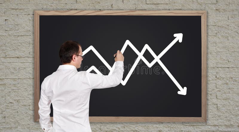 Man drawing graph stock image. Image of human, education - 34083963