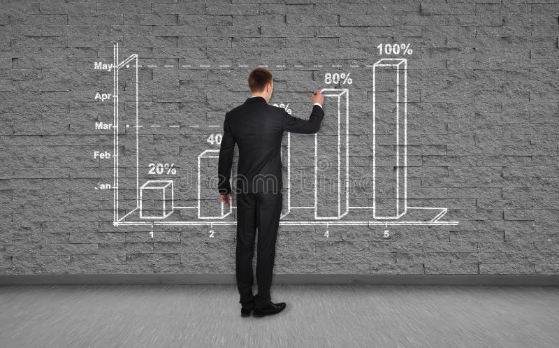 Man drawing graph stock photo. Image of people, business - 33183456