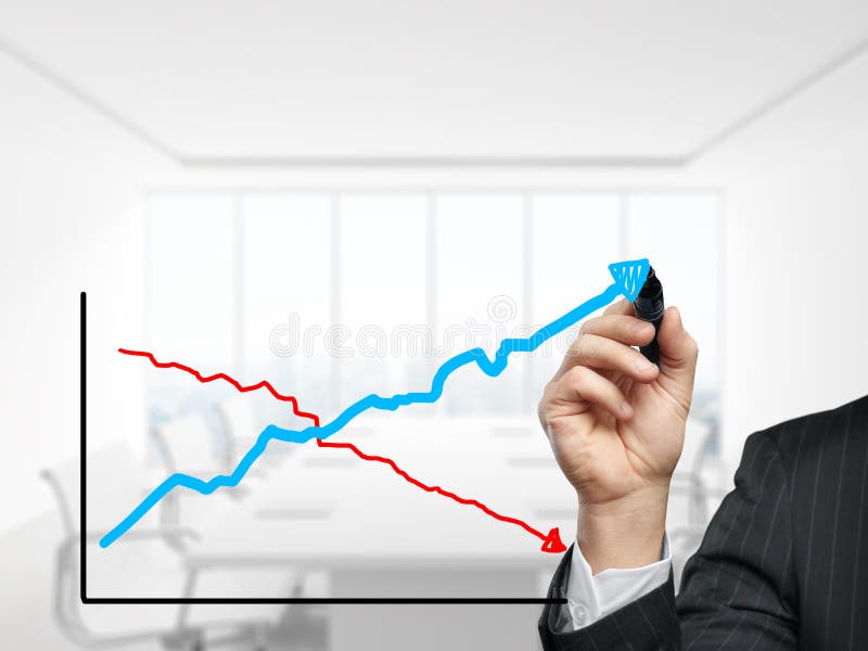 Man drawing graph stock photo. Image of drawing, businessman - 33488202