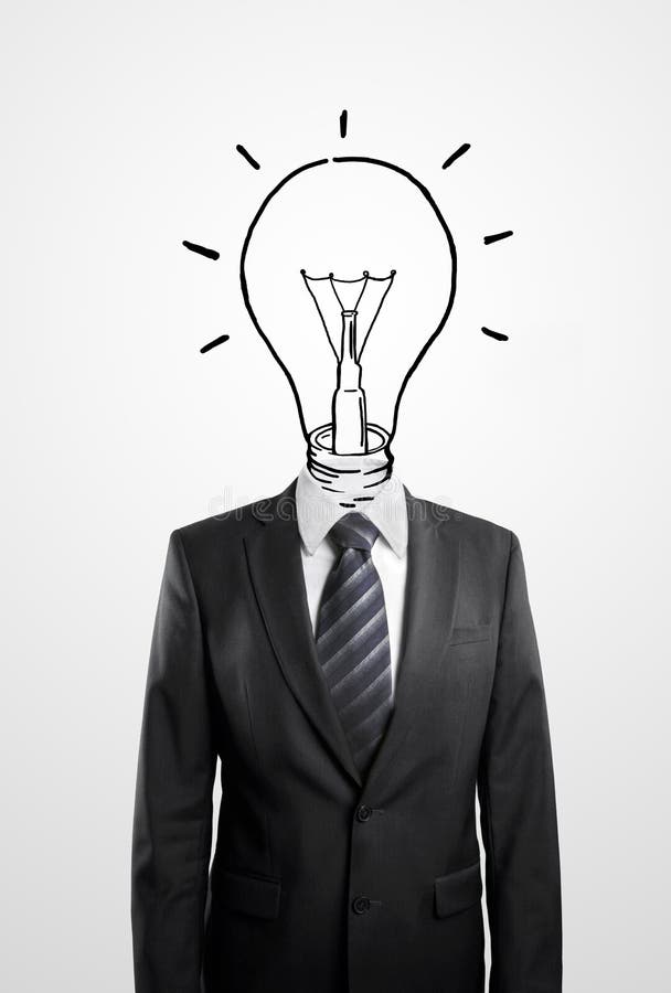 Man drawing a head lamp stock image. Image of business - 25306371