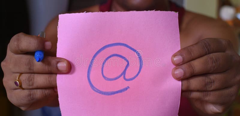 Man Drawing and Holding Email Icon in Hand. Selective Focus Stock Image ...