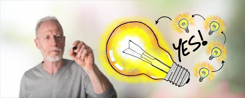 Man drawing ideas concept stock photo. Image of innovation - 92585864