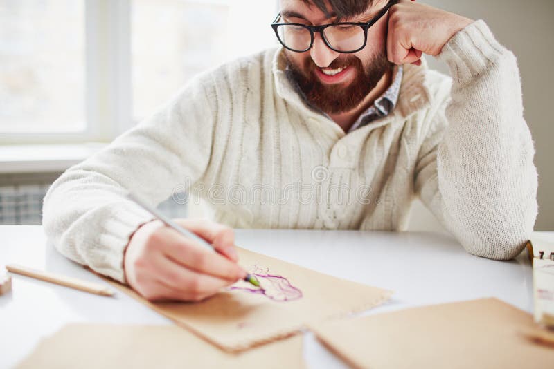 Man drawing stock photo. Image of busy, designer, occupation - 57560004