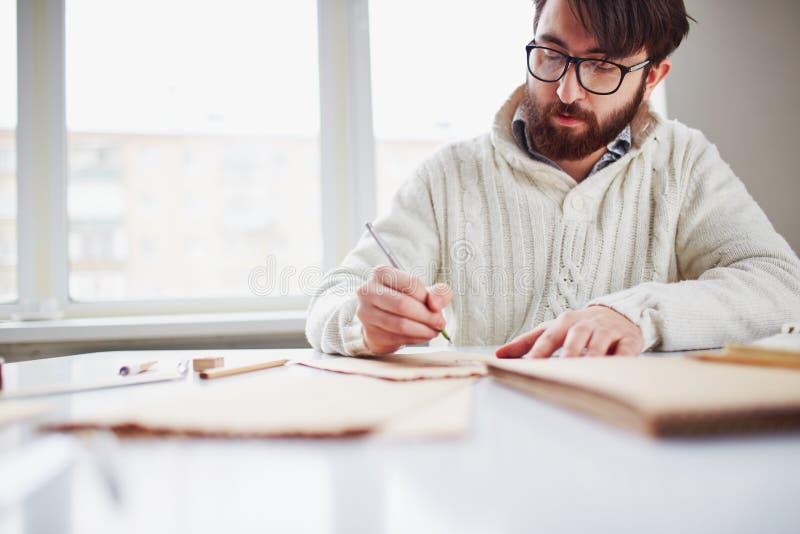 Man drawing stock image. Image of drawing, leisure, learning - 57559995