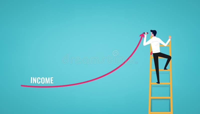 Man Drawing Income Arrow. Income or Salary Increase Concept Stock ...