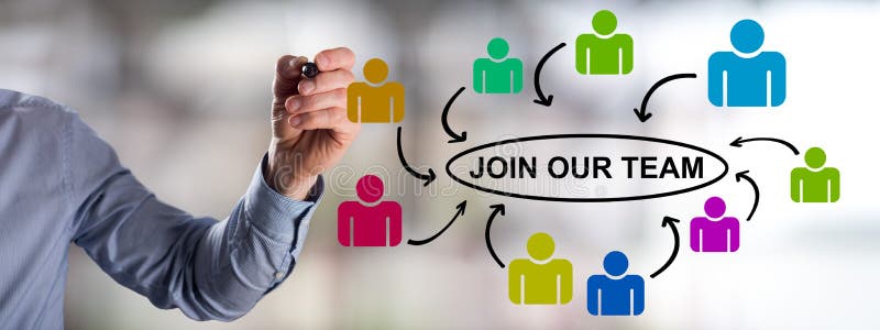 Join Our Team Concept Drawn by a Man Stock Photo - Image of human ...