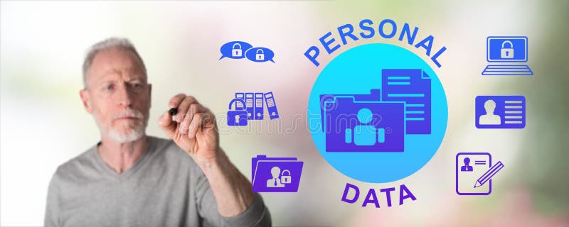 Man Drawing Personal Data Concept Stock Photo - Image of identity ...