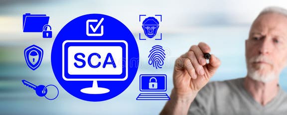 Man drawing sca concept stock image. Image of identification - 200868025