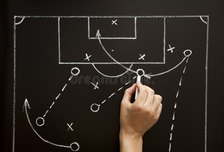 Football Soccer Coach Drawing Playbook Strategy Stock Image - Image of ...