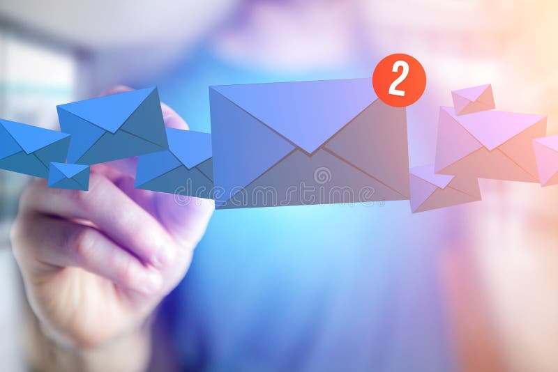 Man Drawing on a Social Network Message - Technology Interface C Stock ...