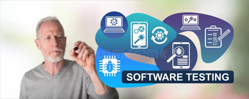 Man Drawing Software Testing Concept Stock Photo - Image of code ...