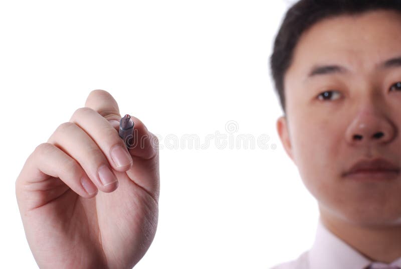 Man Drawing Something Board Stock Photo - Image of presentation, human ...