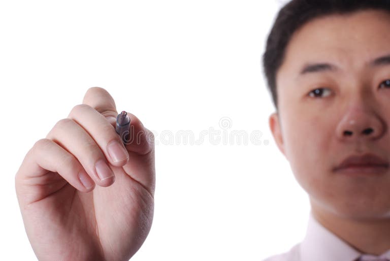 Man Drawing Something Board Stock Photo - Image of presentation, human ...