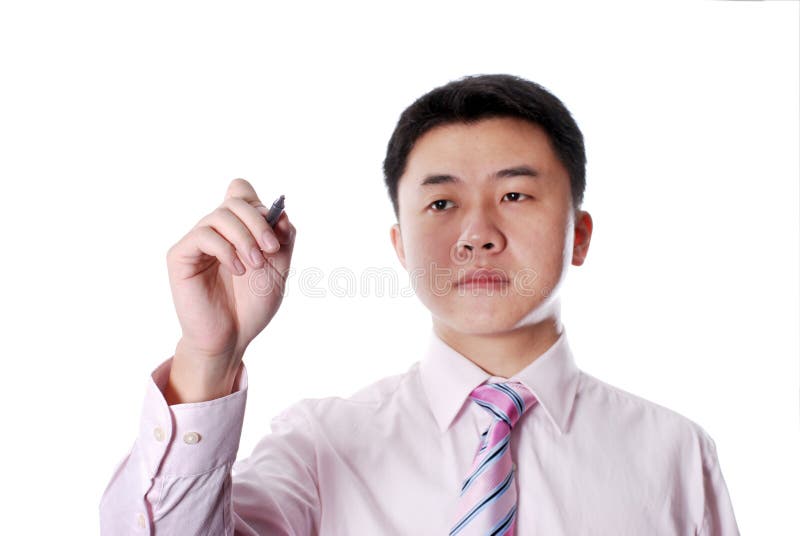 Man Drawing Something Board Stock Photo - Image of education, science ...