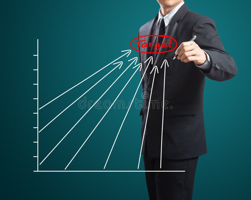 Man drawing success chart stock image. Image of analyze - 125825973