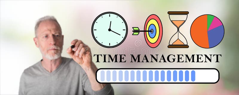 Man Drawing Time Management Concept Stock Photo - Image of time ...