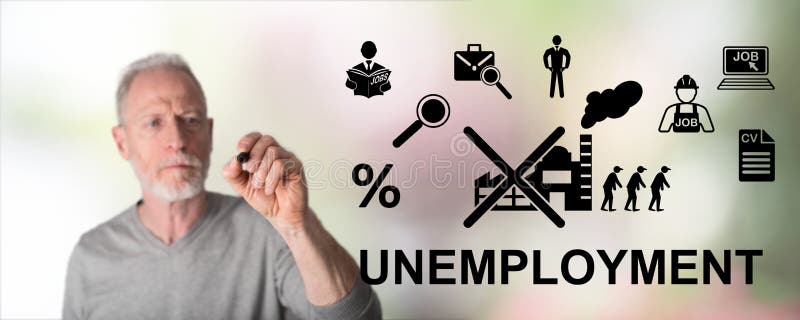 Man Drawing Unemployment Concept Stock Image - Image of worker, jobless ...
