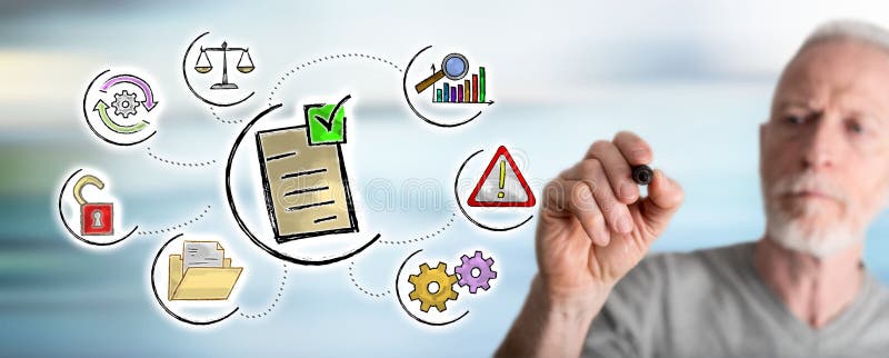 Man Drawing Validation Concept Stock Photo - Image of validation, form ...