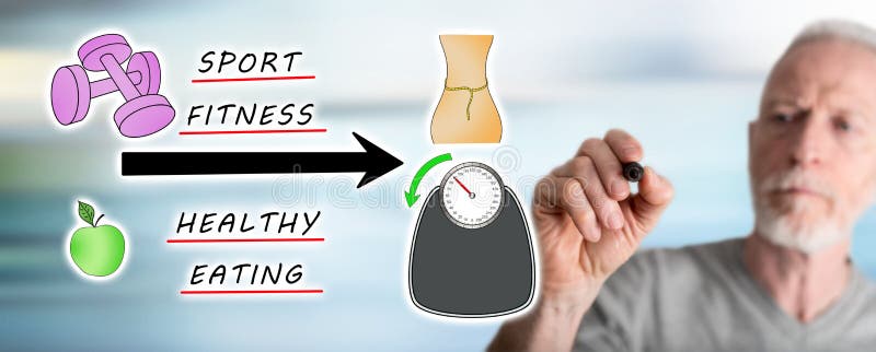 Man Drawing Weightloss Concept Stock Image - Image of drawing, sport ...