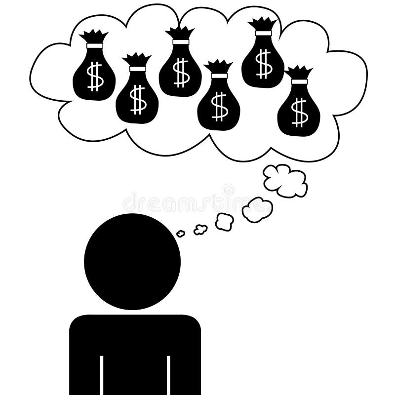 Man dream at money stock vector. Illustration of life - 40975229