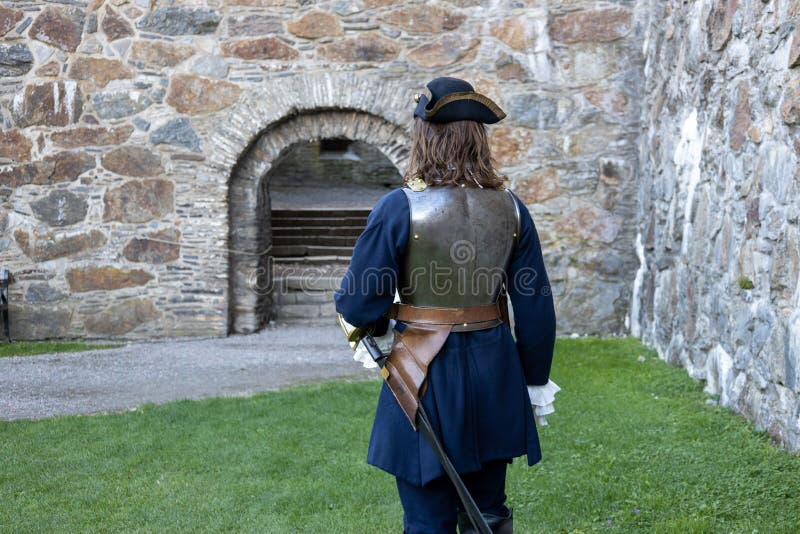 Man Dressed As a Knight Standing in Front of the Castle Stock Photo ...