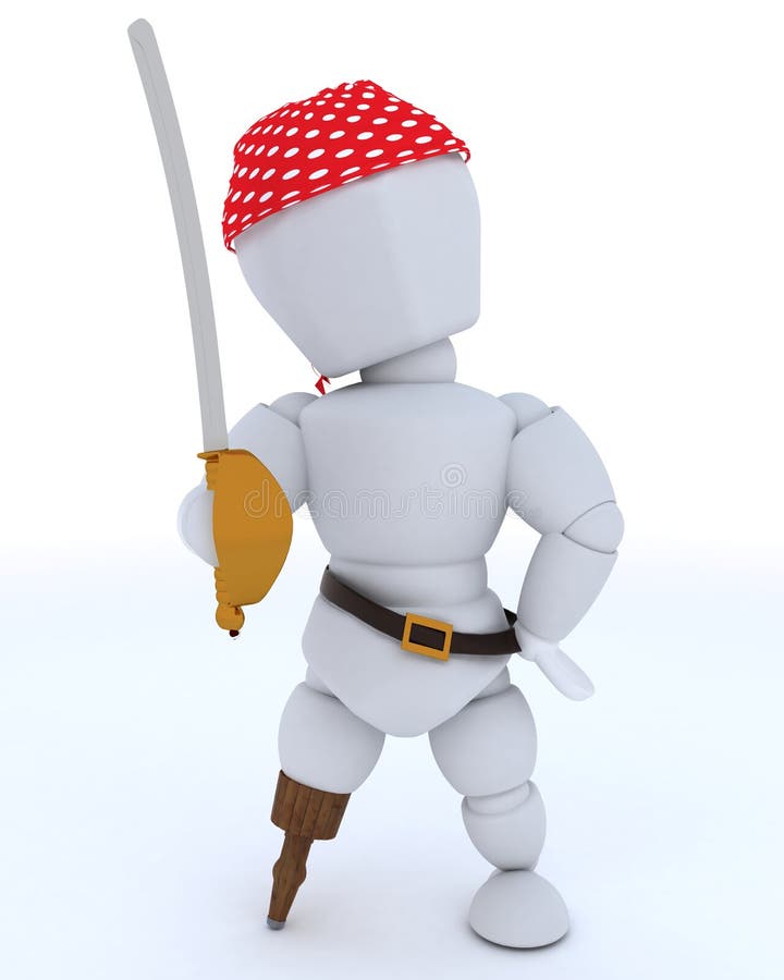 Man Dressed As a Pirate with Peg Leg Stock Illustration - Illustration ...