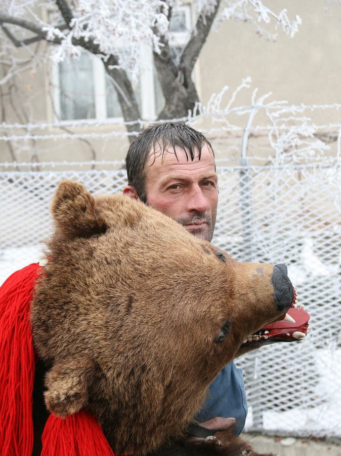 Man dressed in bear skin editorial image. Image of bears - 16094960