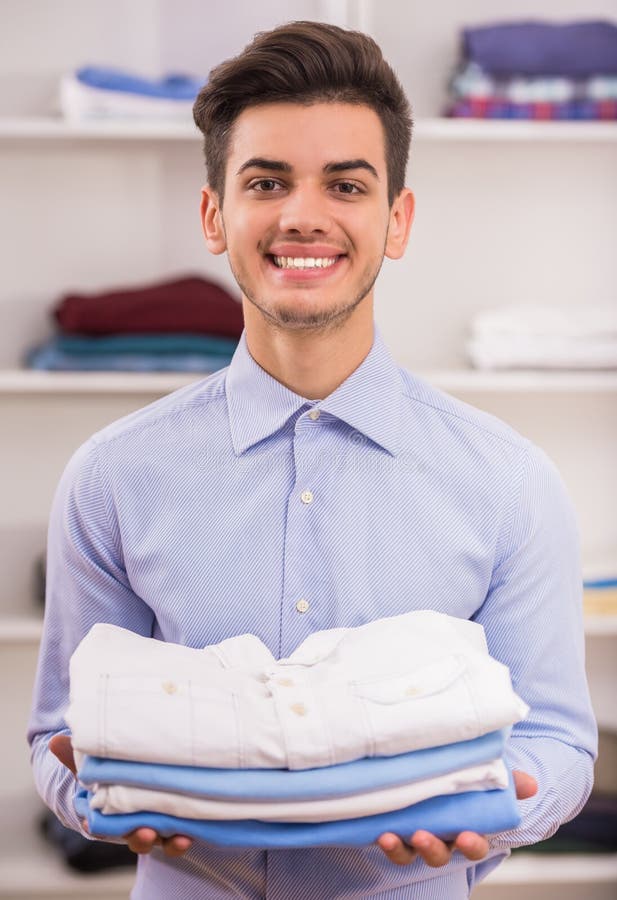 Man in dressing room stock image. Image of cleaning, shelf - 57807003