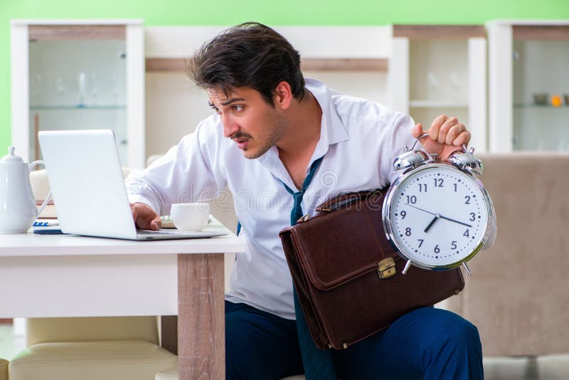The Man Dressing Up and Late for Work Stock Photo - Image of meeting ...