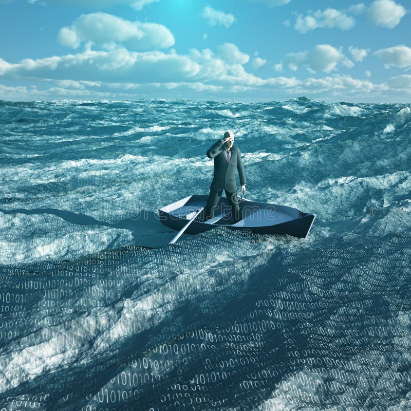 Man drift in binary ocean stock photo. Image of binary - 120318342
