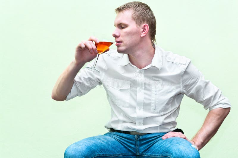Man drinking alcohol stock image. Image of depression - 18430721