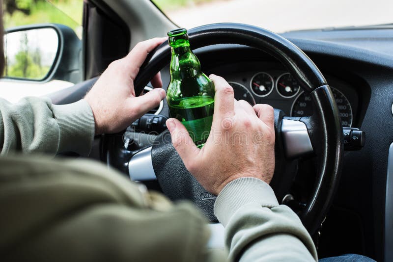 Man Drinking Alcohol in the Car. Stock Image - Image of sharpness ...