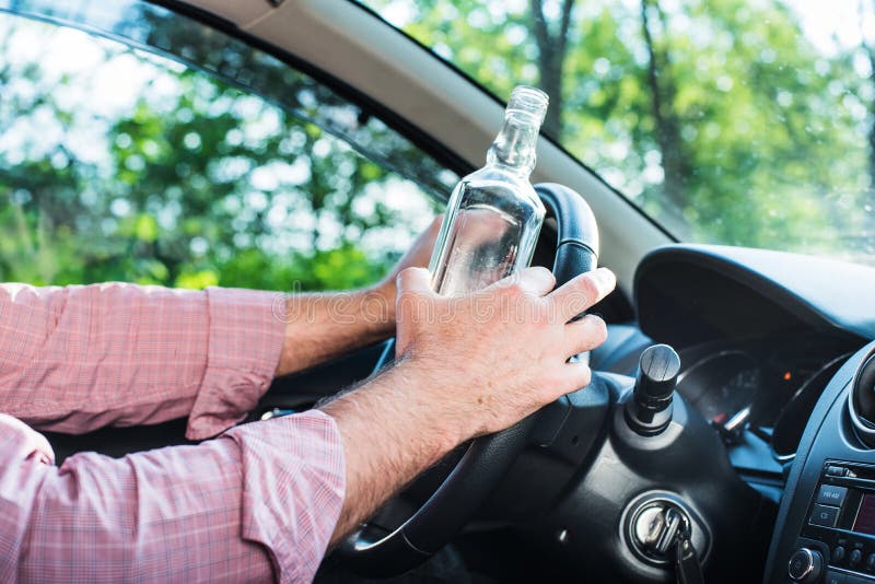 Man Drinking Alcohol in the Car. Stock Photo - Image of accident ...