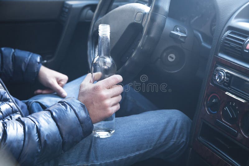 Man Drinking Alcohol while Driving a Car Stock Image - Image of ...