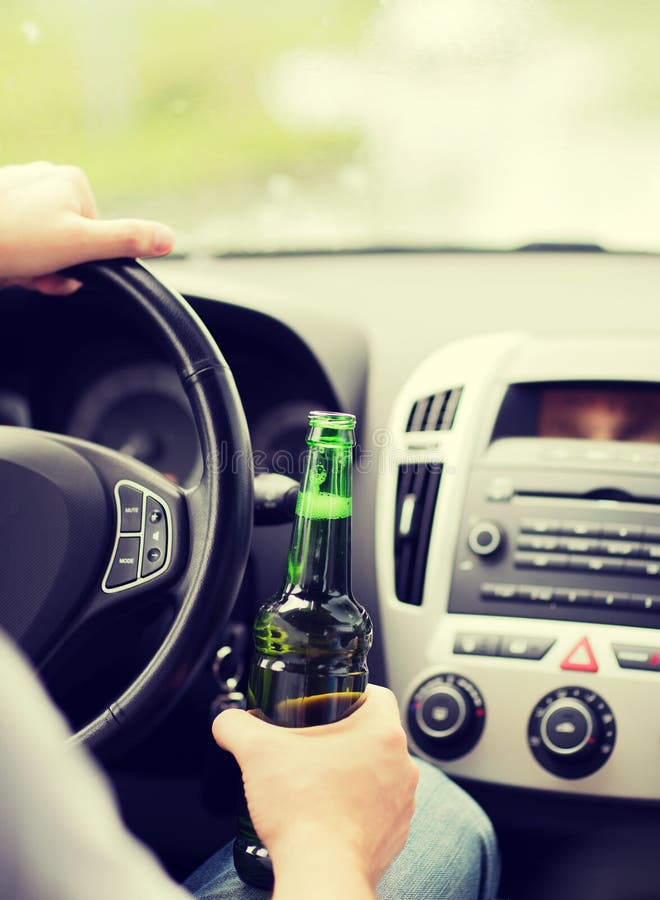 Man Drinking Alcohol while Driving the Car Stock Image - Image of ...