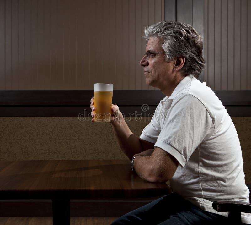 Man drinking alone stock image. Image of people, indoor - 20947301