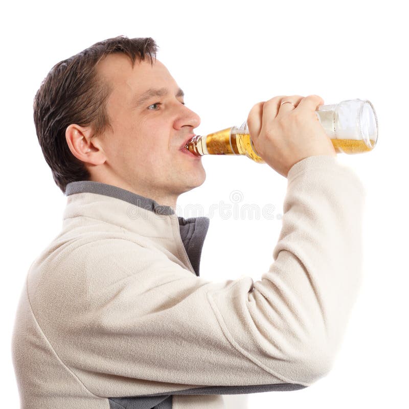 Man drinking beer stock image. Image of lifestyles, drunk - 28921695
