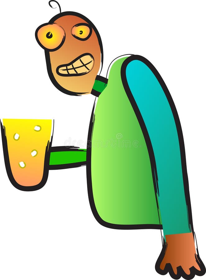 Drunk Man Drinking Beer in Funny Vector Stock Vector - Illustration of ...