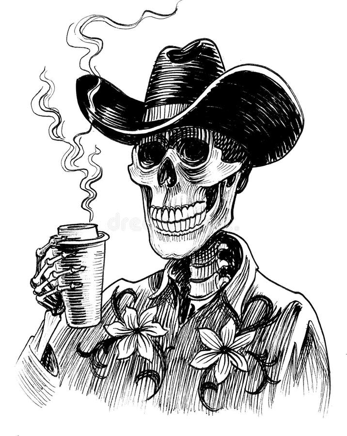 Skeleton Drinking Coffee Stock Illustrations – 11 Skeleton Drinking ...