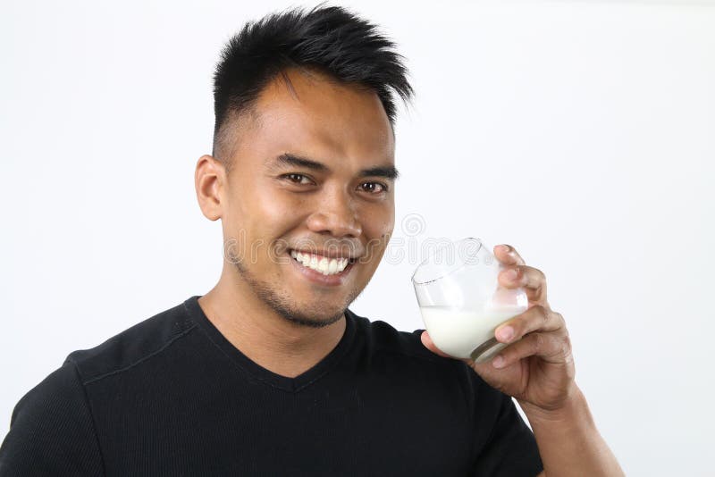 Man drinking milk stock photo. Image of glass, teeth - 10236176