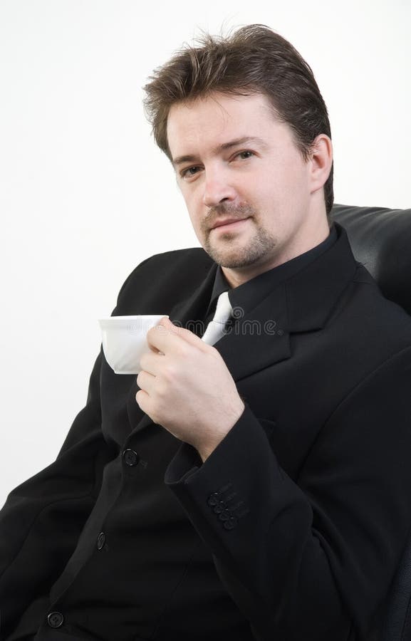 Man drinking tea stock photo. Image of morning, portrait - 16735082