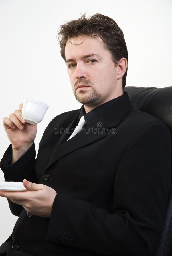 Man drinking tea stock photo. Image of morning, portrait - 16735082