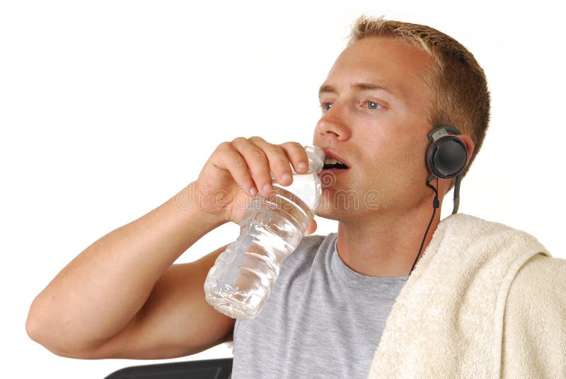 Man drinking water stock photo. Image of bottle, person - 12532282