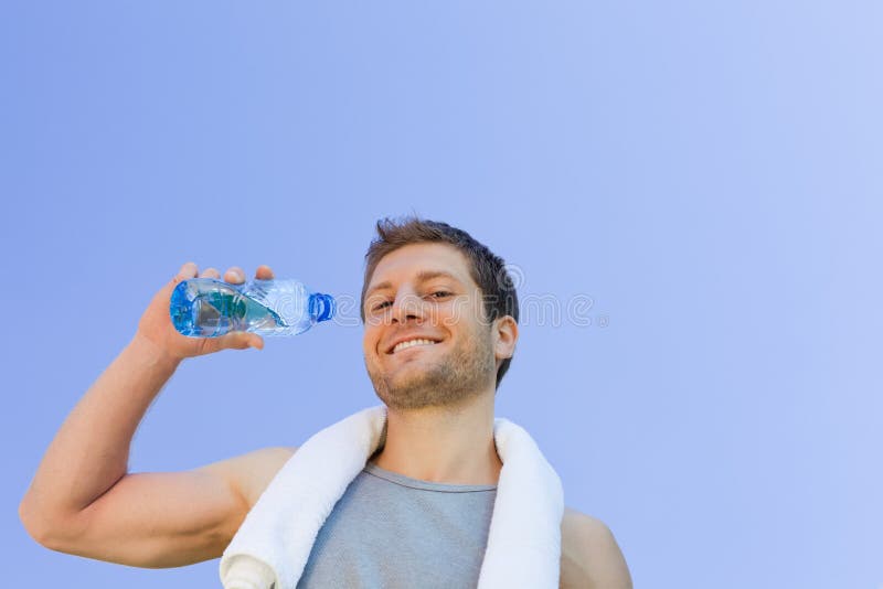 Man Drinking Water after the Sport Stock Image - Image of activities ...