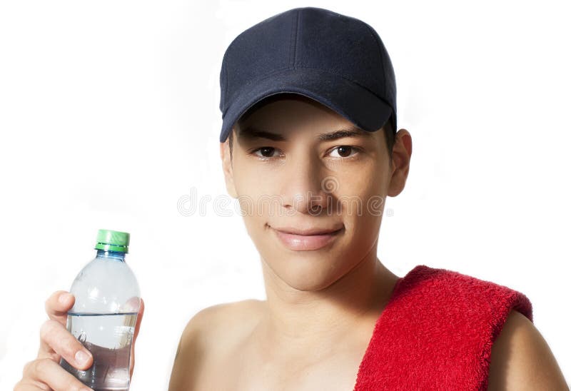Man drinking water stock image. Image of sport, smiling - 35154657