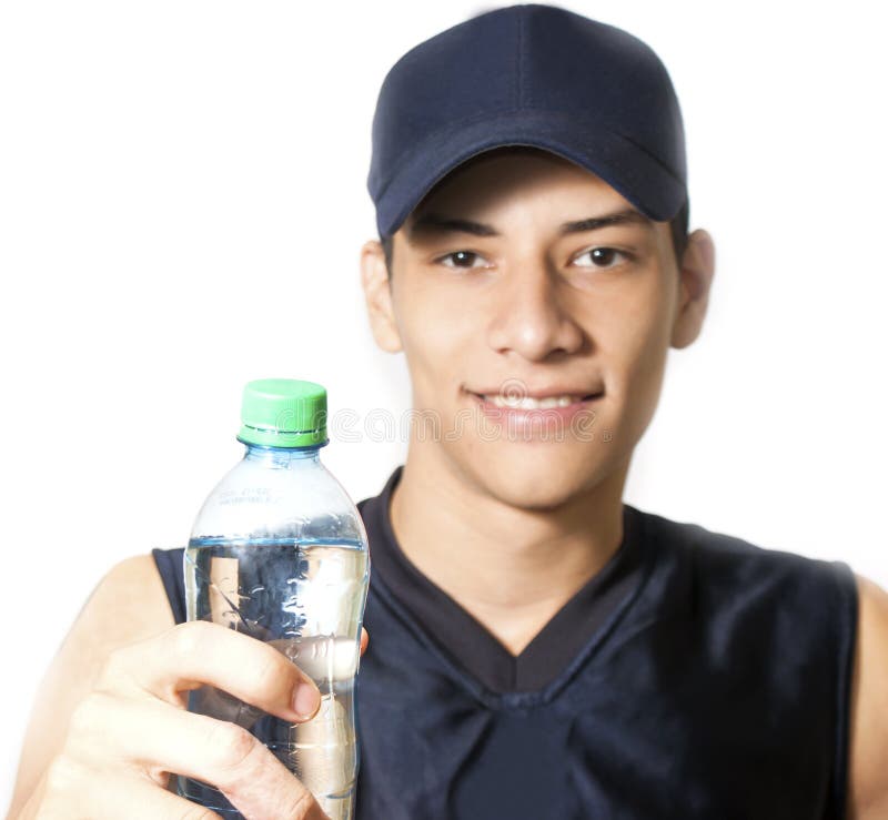 Man drinking water stock photo. Image of attractive, portrait - 35154692