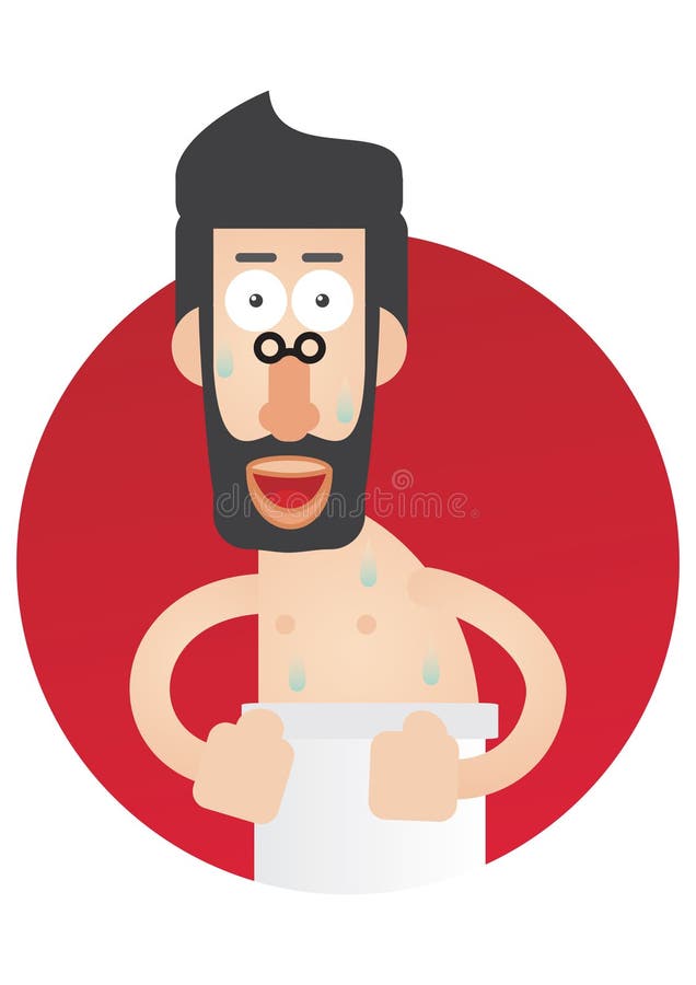 Man Dripping Wet from Shower. Vector Illustration Decorative Design ...