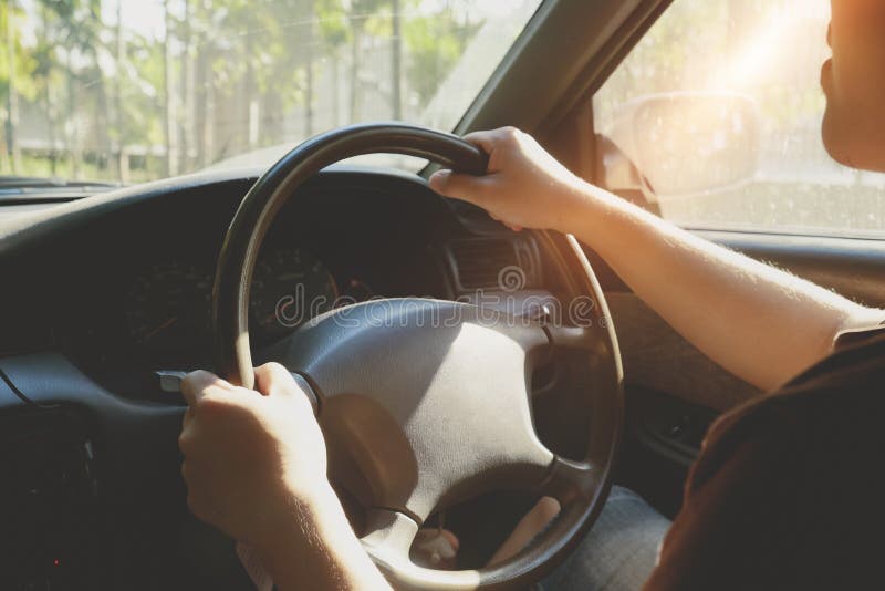 A man drive a car. stock photo. Image of transportation - 95504418