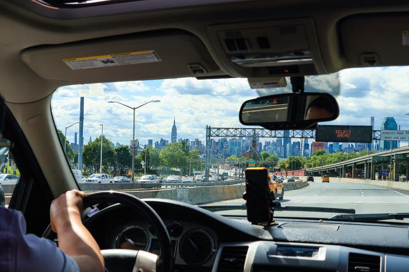 Man Driven in the New Car by New York City Stock Image - Image of ...